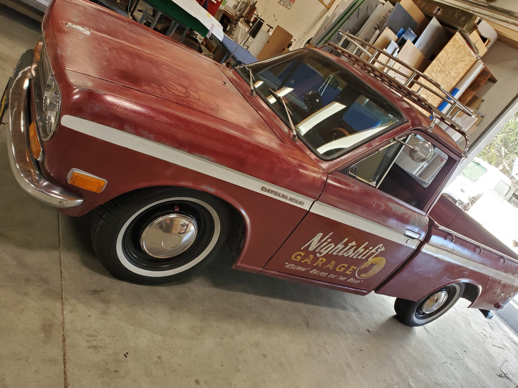 Vintage Custom Graphic Sign Design for Night Shift Garage - Dave's Signs